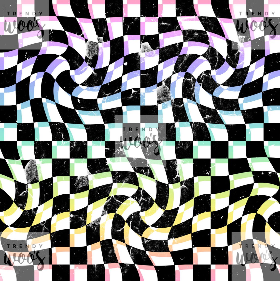 Checkerboard Retro 80s 90s Rainbow Check Pastel Seamless | Etsy