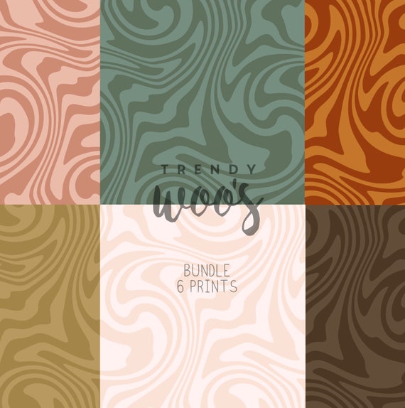 Boho Retro Marble Texture Bundle Geometric Pattern Seamless - Etsy