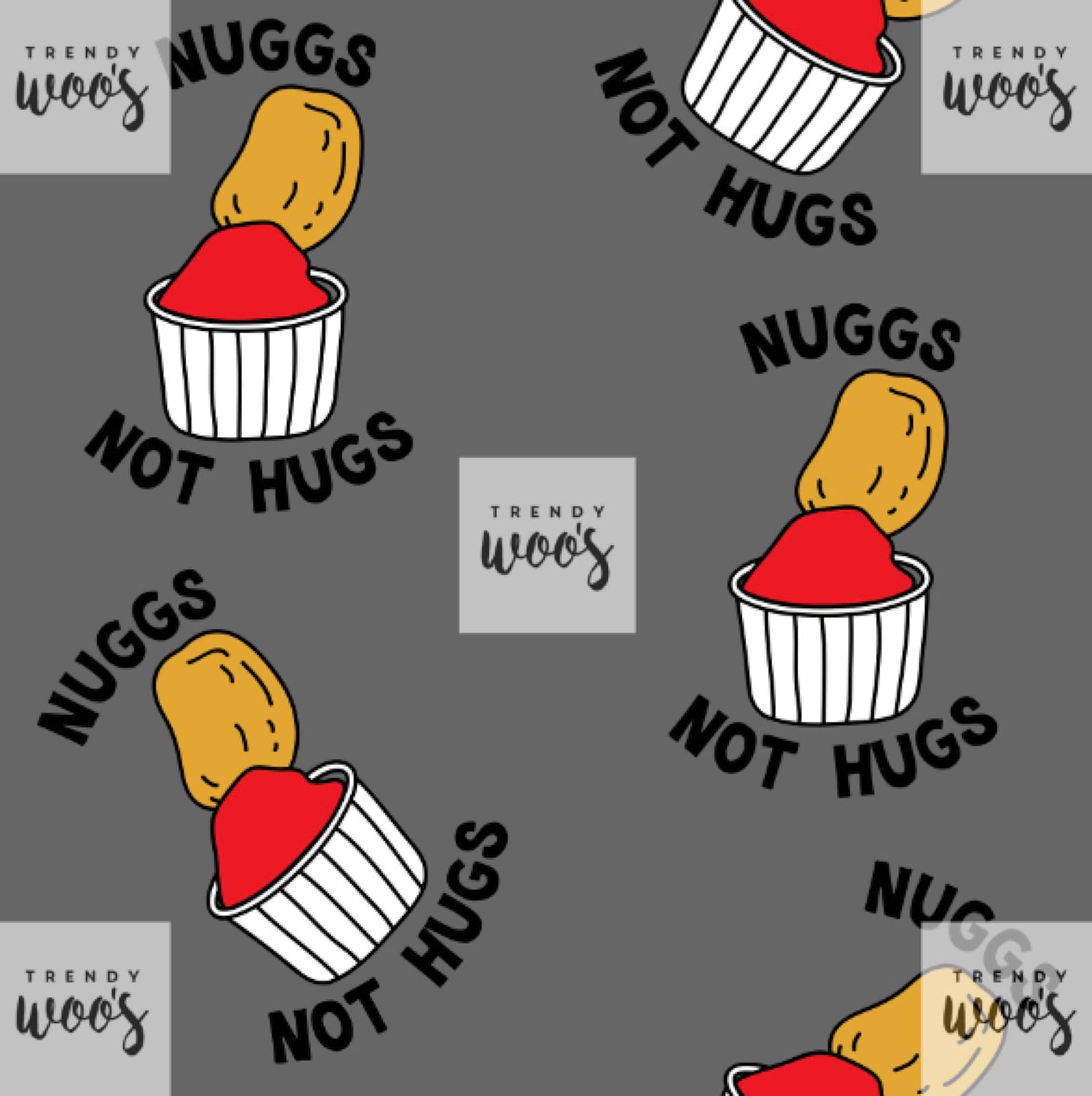 Nuggs Not Hugs Chicken Nuggets Seamless Pattern / Fabric - Etsy