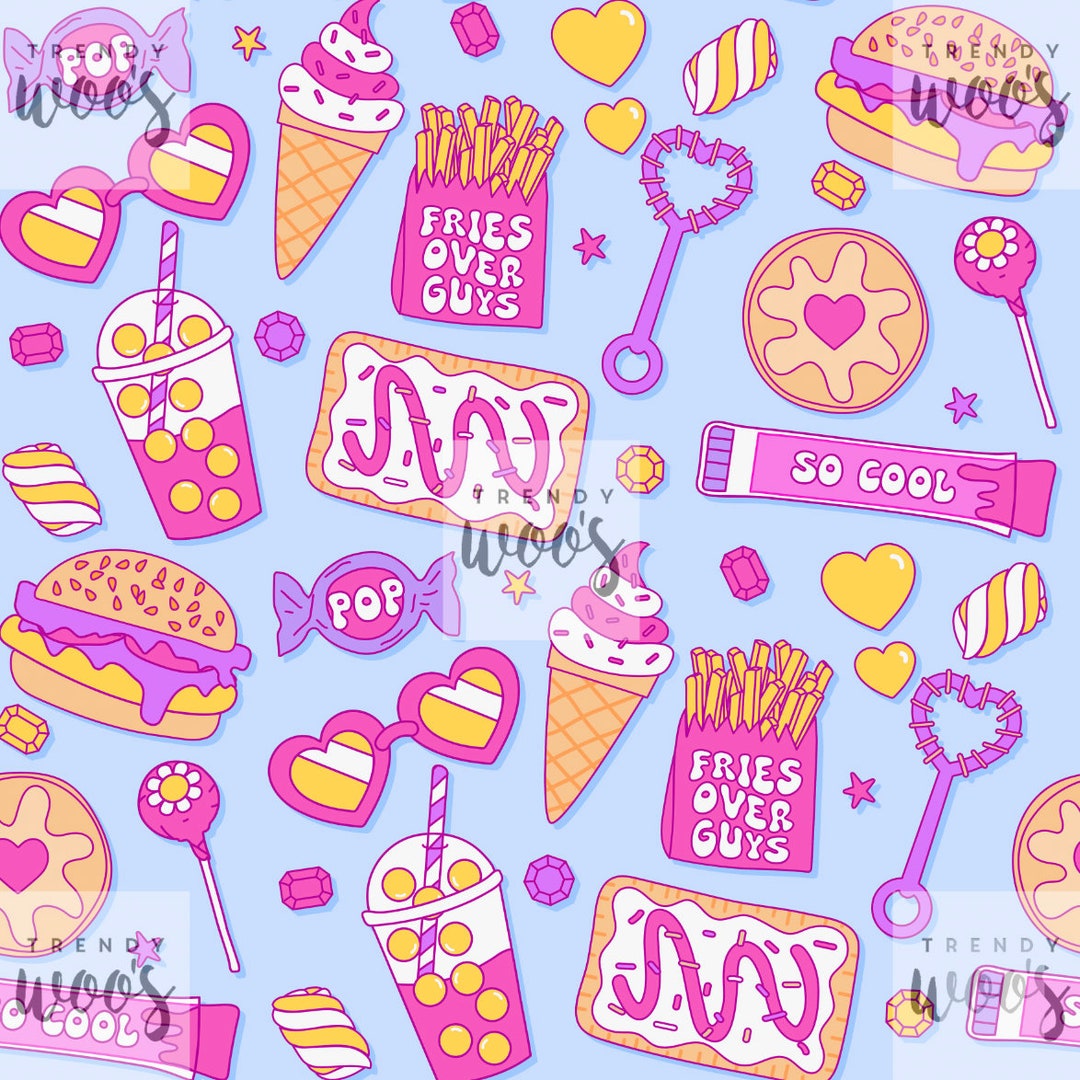 Girl Snacks Y2K Fast Food Sweets Candy Aesthetic Retro 90s 00s Cute ...