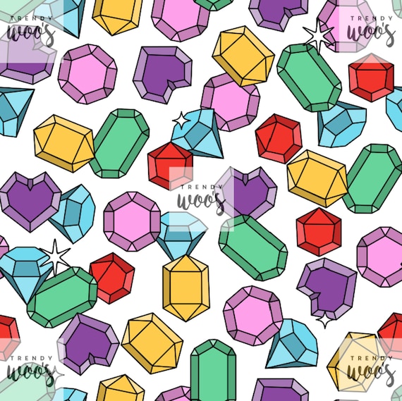 Gem Jewels Seamless Pattern / Fabric Design / Surface Pattern | Etsy