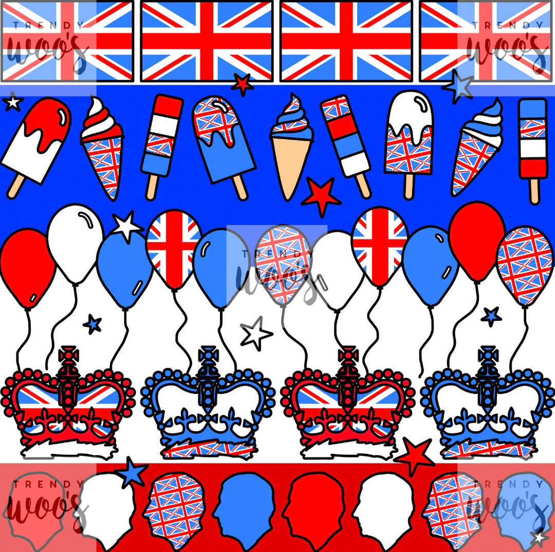 Union Jack U.K. England Party Patriotic Great Britain Seamless Pattern ...