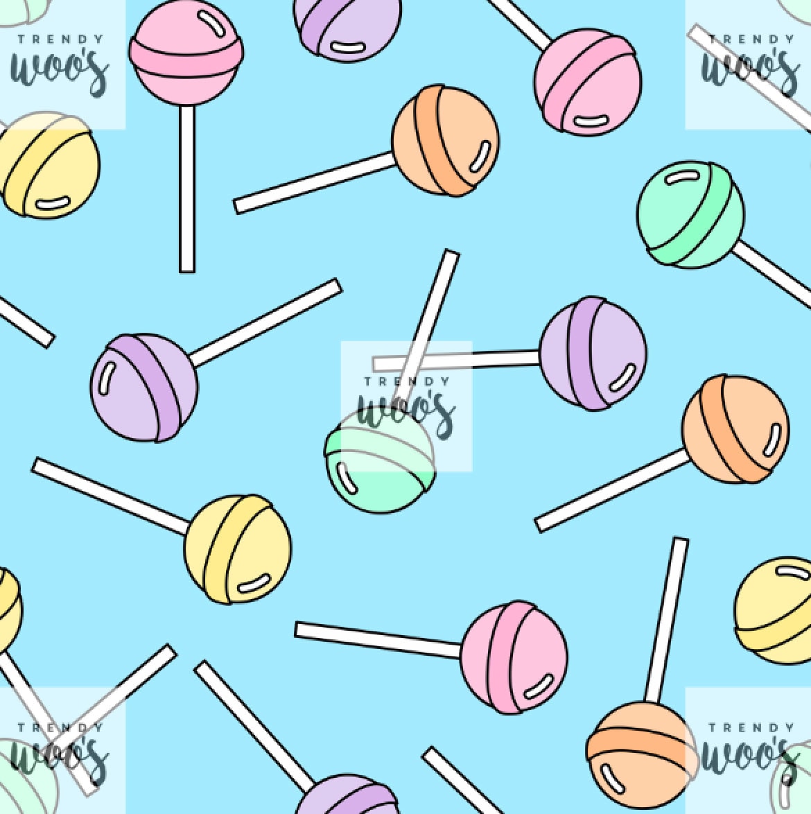 Pastel Lollies Candy Lollipop Seamless Pattern / Fabric Design ...
