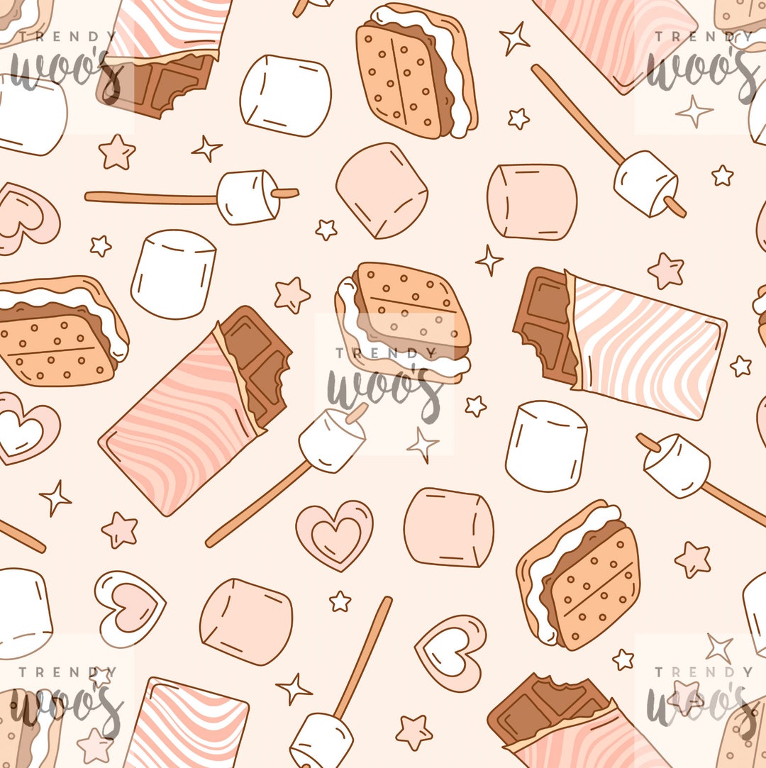 S'mores Chocolate Candy Marshmallow Fluff Camp Camping Girls Boho Muted ...