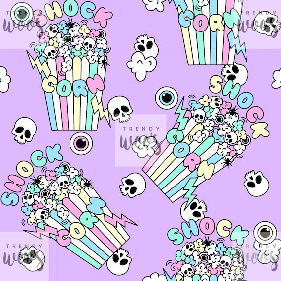 Shock Corn Skull Halloween Popcorn Retro Pastel Kawaii - Etsy