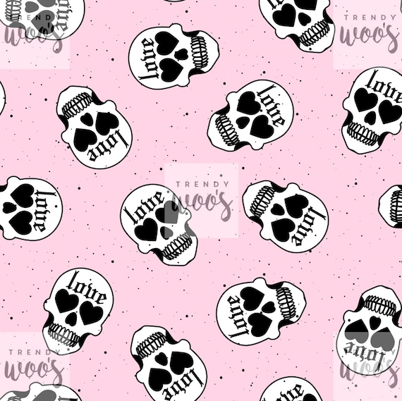 Pink Skull Pattern Wallpaper