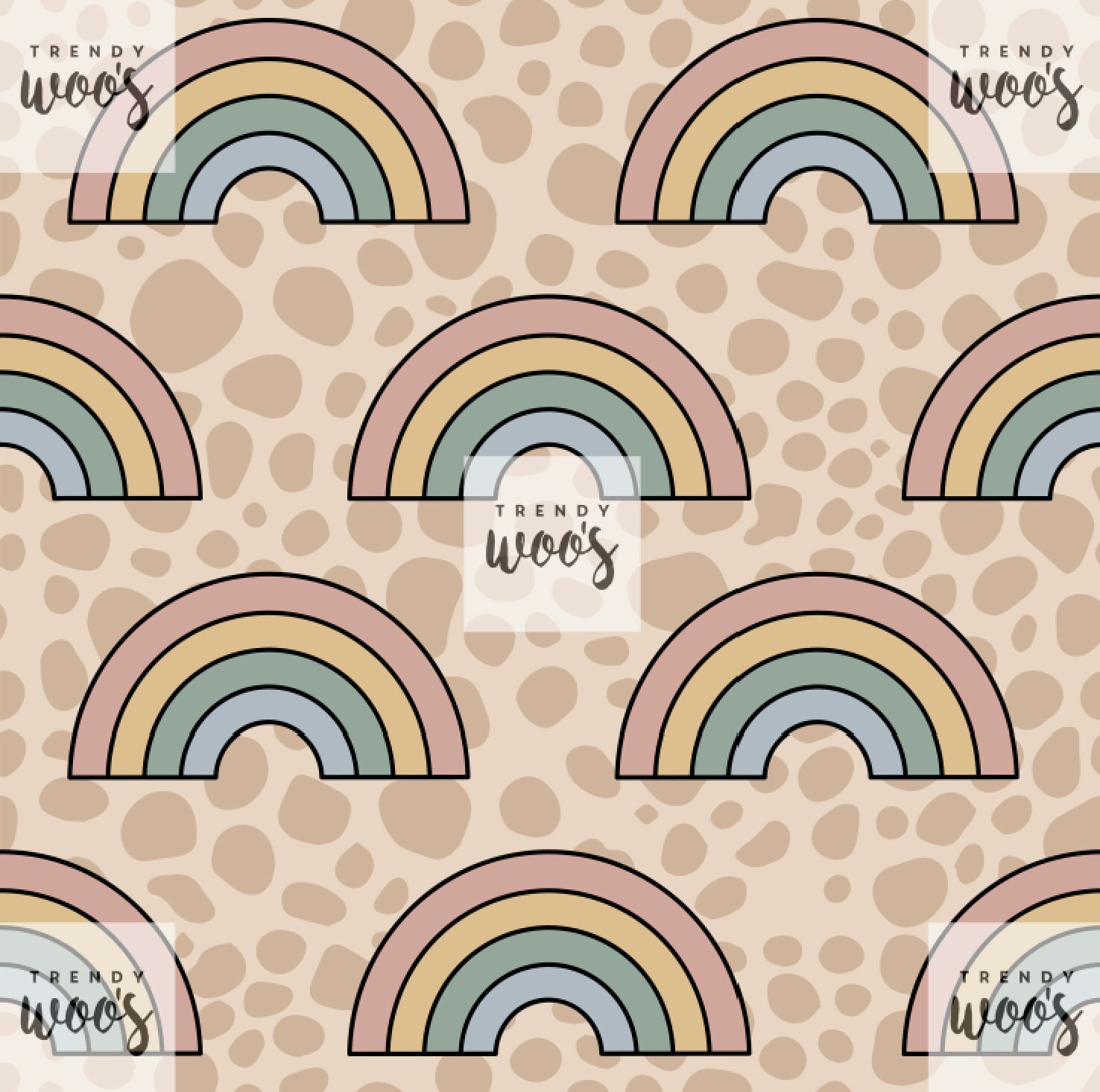 Spot Rainbows Neutral Boho Seamless Pattern / Fabric Design / - Etsy UK