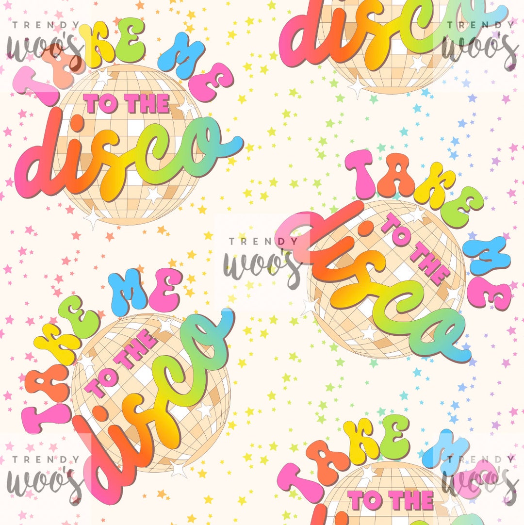 Disco Party Mirror Ball Festival Rainbow Funky Psychedelic Seamless ...