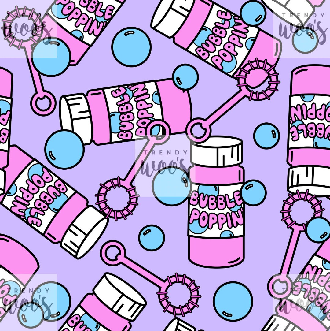 Bubble Poppin' Bubbles Retro Kids Toys Kawaii Cute Seamless Pattern ...