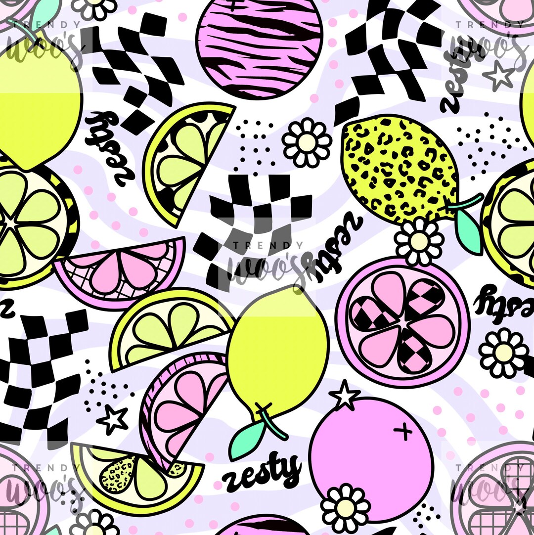 Zesty Lemon Lime Citrus Fruit Summer Retro Vintage 80s 90s Y2k Pastel ...