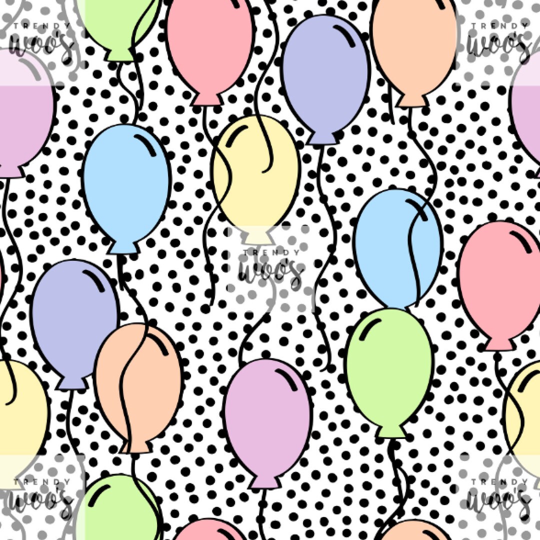 Cute Balloons Happy Birthday Party Seamless Pattern / Fabric Design ...