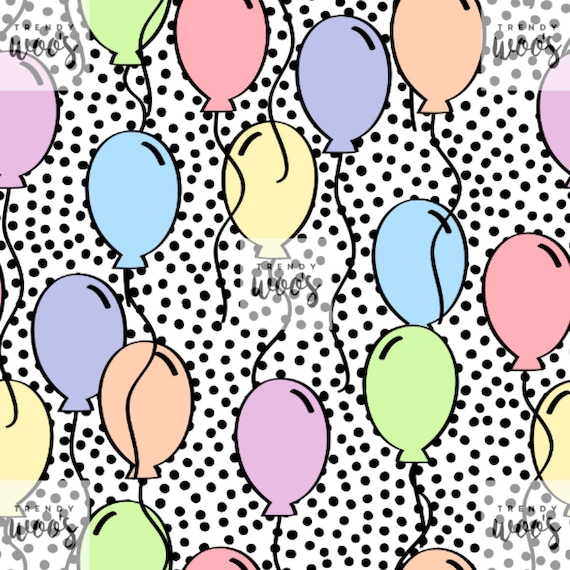 Cute Balloons Happy Birthday Party Seamless Pattern / Fabric | Etsy