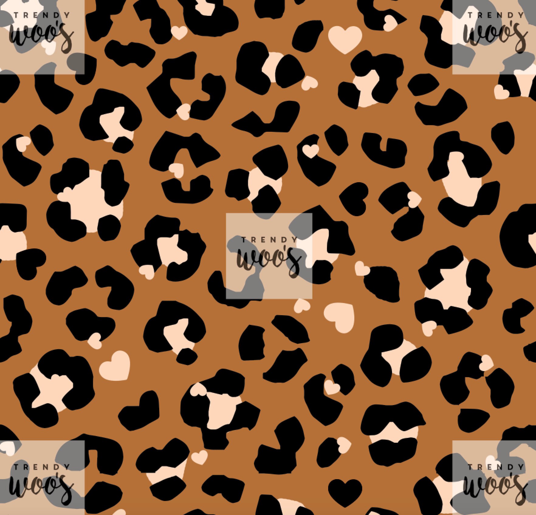 Heart Leopard Cheetah Animal Print Seamless Pattern / Fabric | Etsy