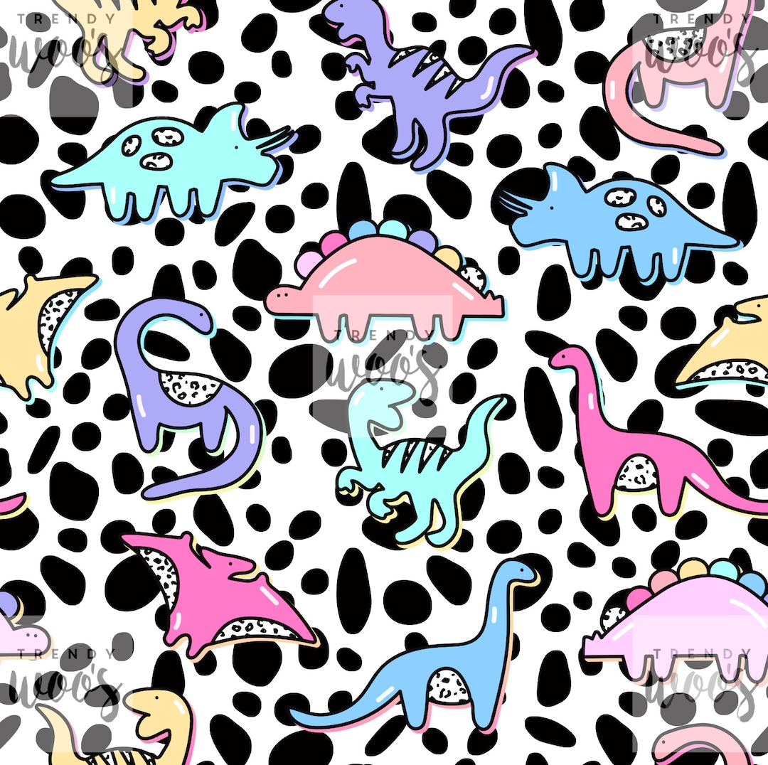 Dinosaurs Rainbow Retro Geometric Dinos 80s 90s Pastel Pink Girls ...