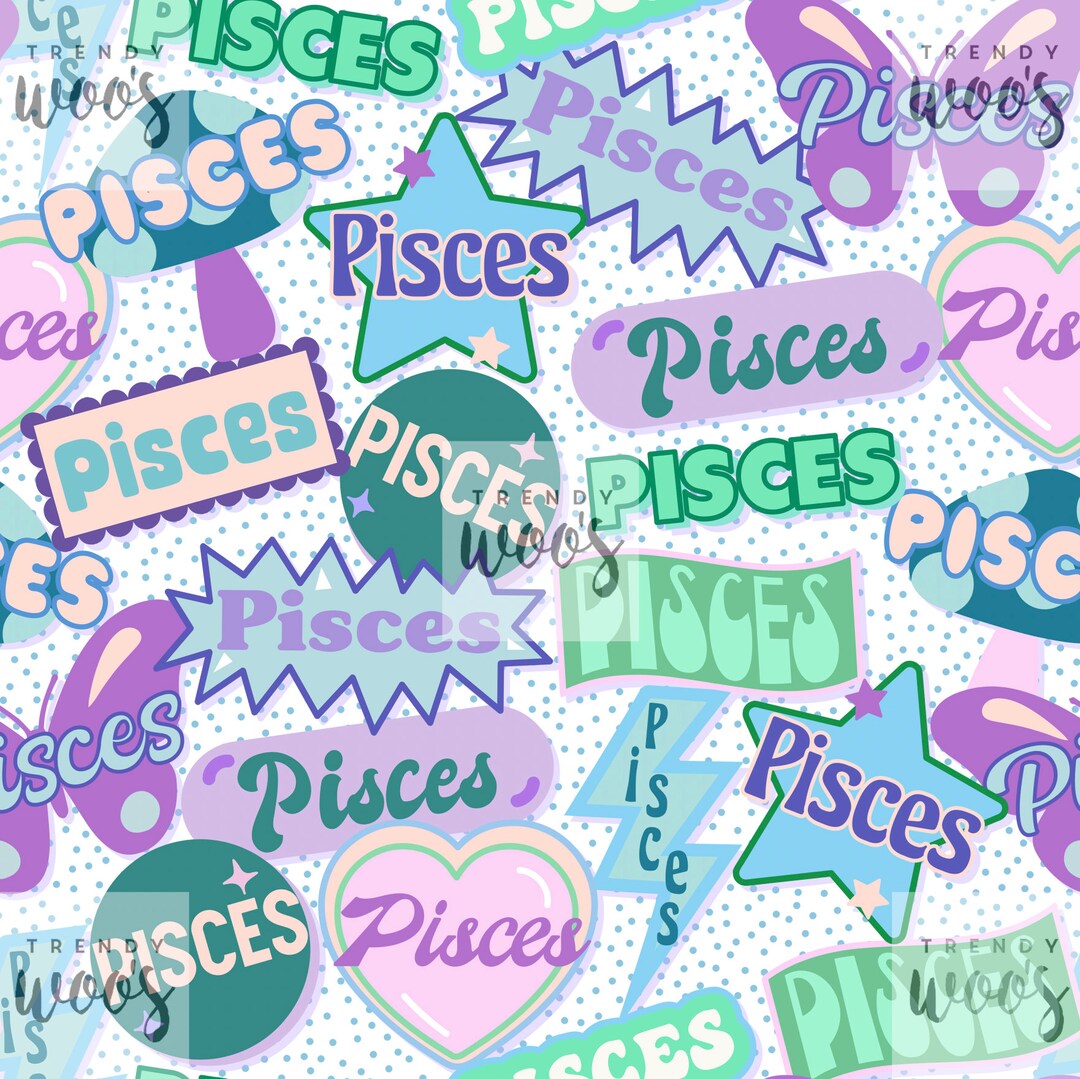 Pisces Star Signs Astronomy Zodiac Horoscope Pastel Astrology Retro ...