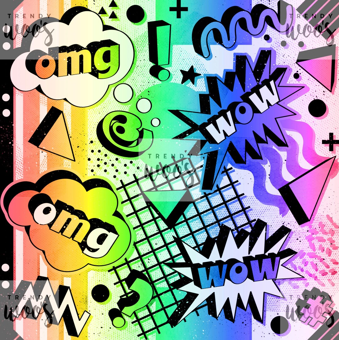 Graffiti Speech Bubble Slogan 80s 90s Y2k Pop Art Rainbow Street Grunge ...