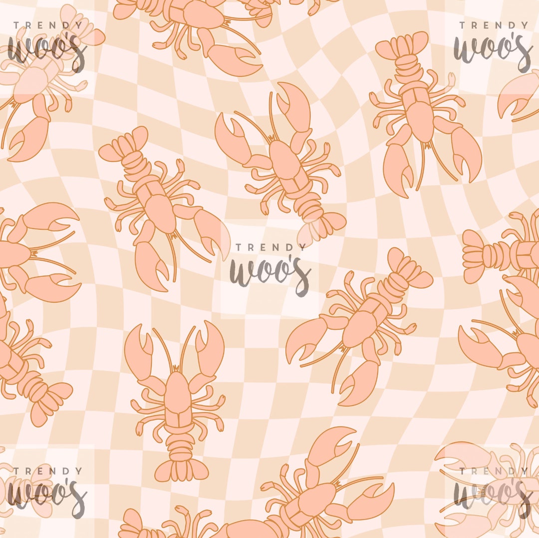 Lobster Crustacean Retro Sea Beach Summer Check Unisex Boho Muted ...