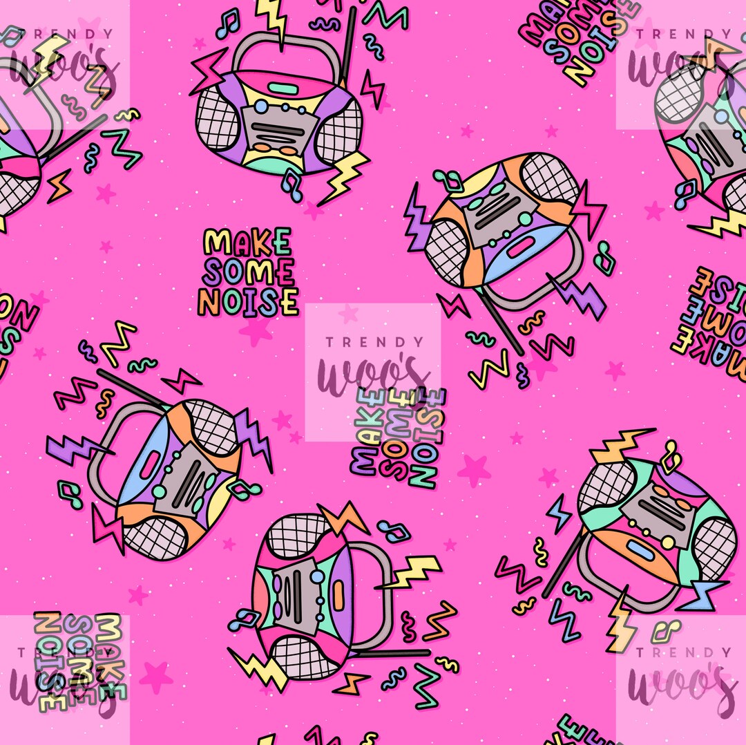 Make Some Noise Boombox Music Kawaii Cute Girls Pink Retro 80s - Etsy