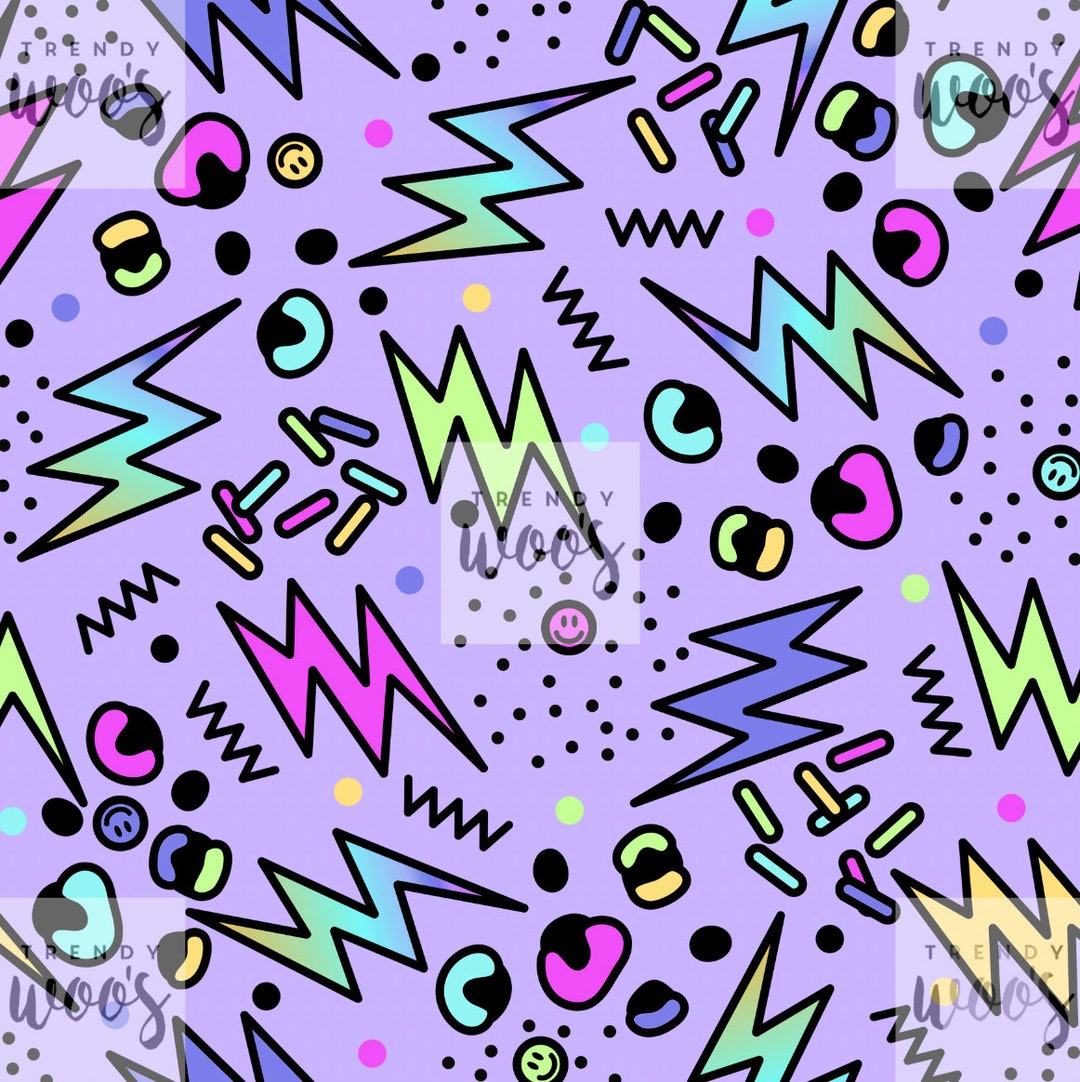 Lightning Sprinkles Leopard Print Retro 90s Cute Girl Seamless Pattern ...