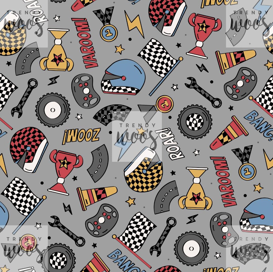 Motorsport Race Racing Car Sport Boys Retro Vintage Neutral Monochrome ...