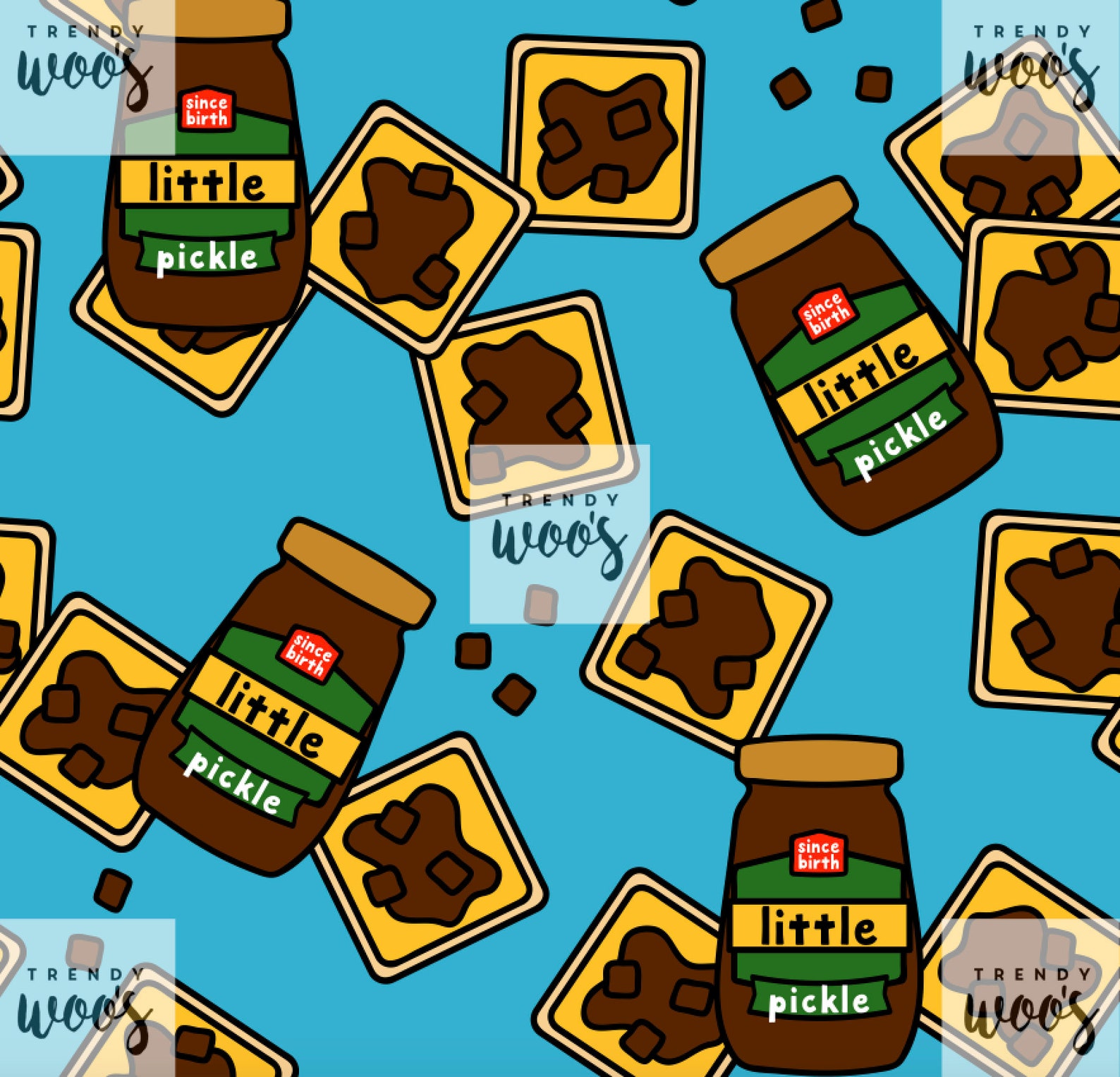 Pickle Cheese Slogan Food Seamless Pattern / Fabric Design / Surface ...