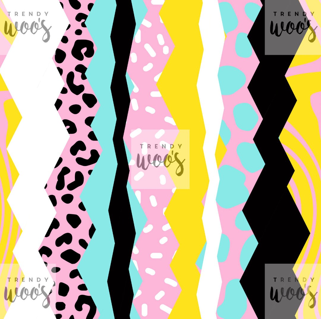 Retro Geometric Shapes 80s 90s Memphis Leopard Seamless Pattern ...