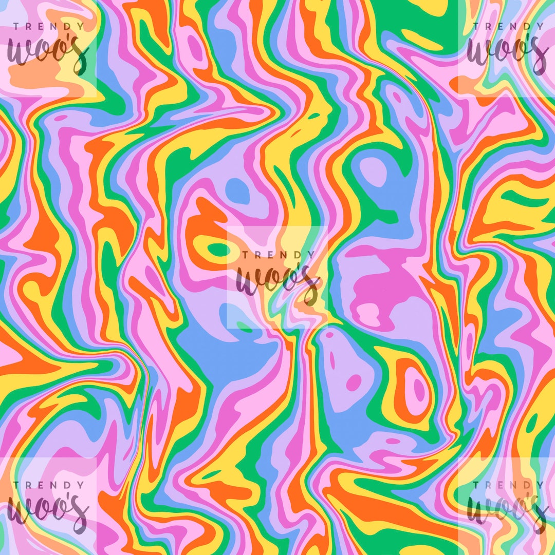 Retro Dopamine Psychedelic 70s 90's Marble Iridescent Rainbow Festival ...