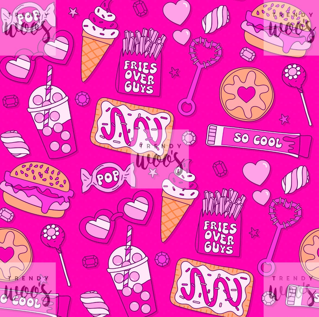 Girl Snacks Y2K Fast Food Sweets Candy Aesthetic Retro 90s 00s Pink ...