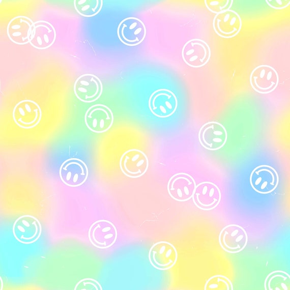 Retro Smile Smilies Smile Rainbow 80S 90s Pastel Seamless | Etsy