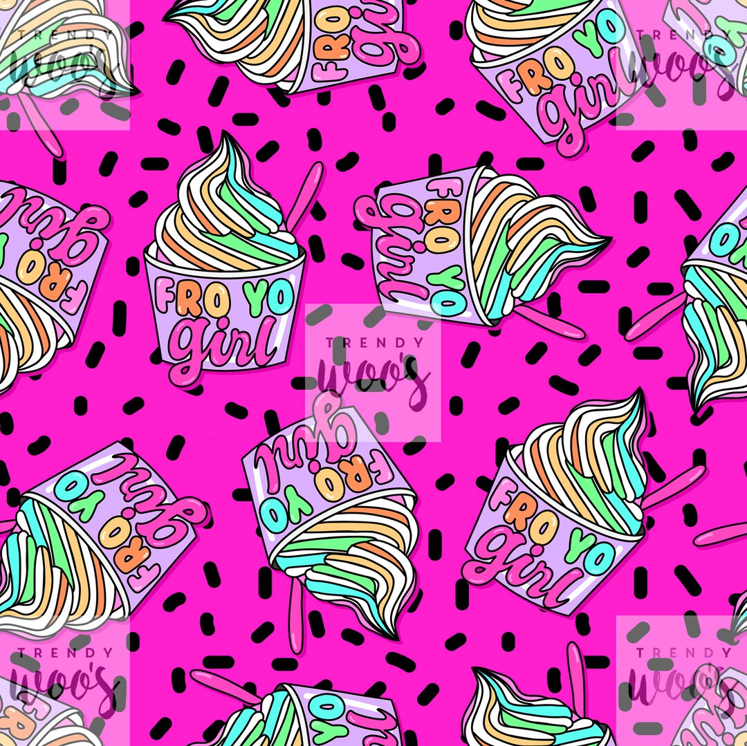 Fro Yo Kawaii Cute Rainbow Retro Pink Bright Girls Candy Dessert ...