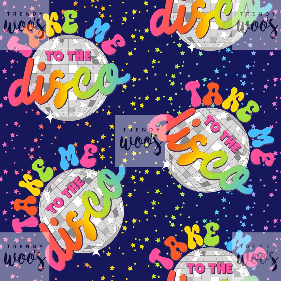 Disco Party Mirror Ball Festival Rainbow Funky Psychedelic Seamless ...