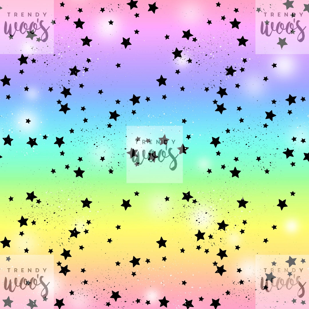 Rainbow Gradient Stars Space Kawaii Cute Iridescent Retro Fashion ...