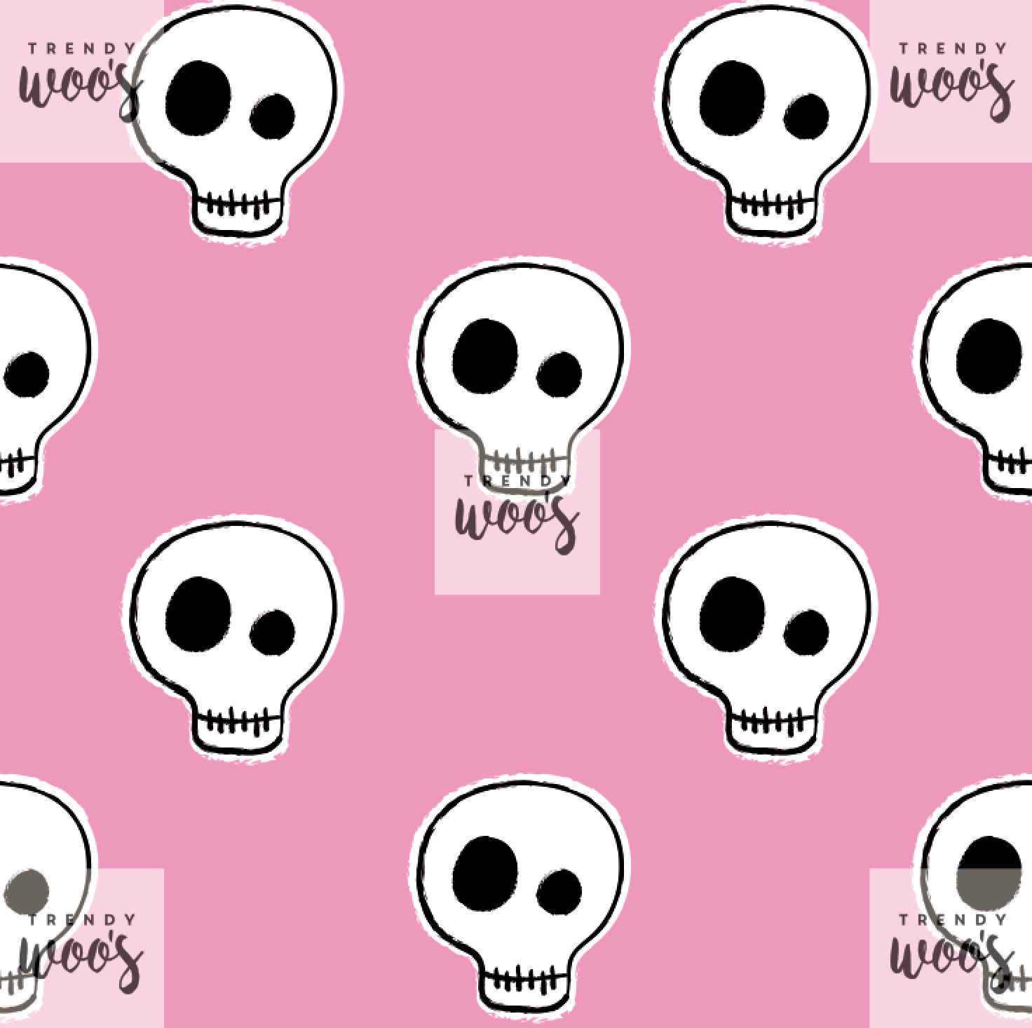 Skulls Pink Alternative Seamless Pattern / Fabric Design / | Etsy