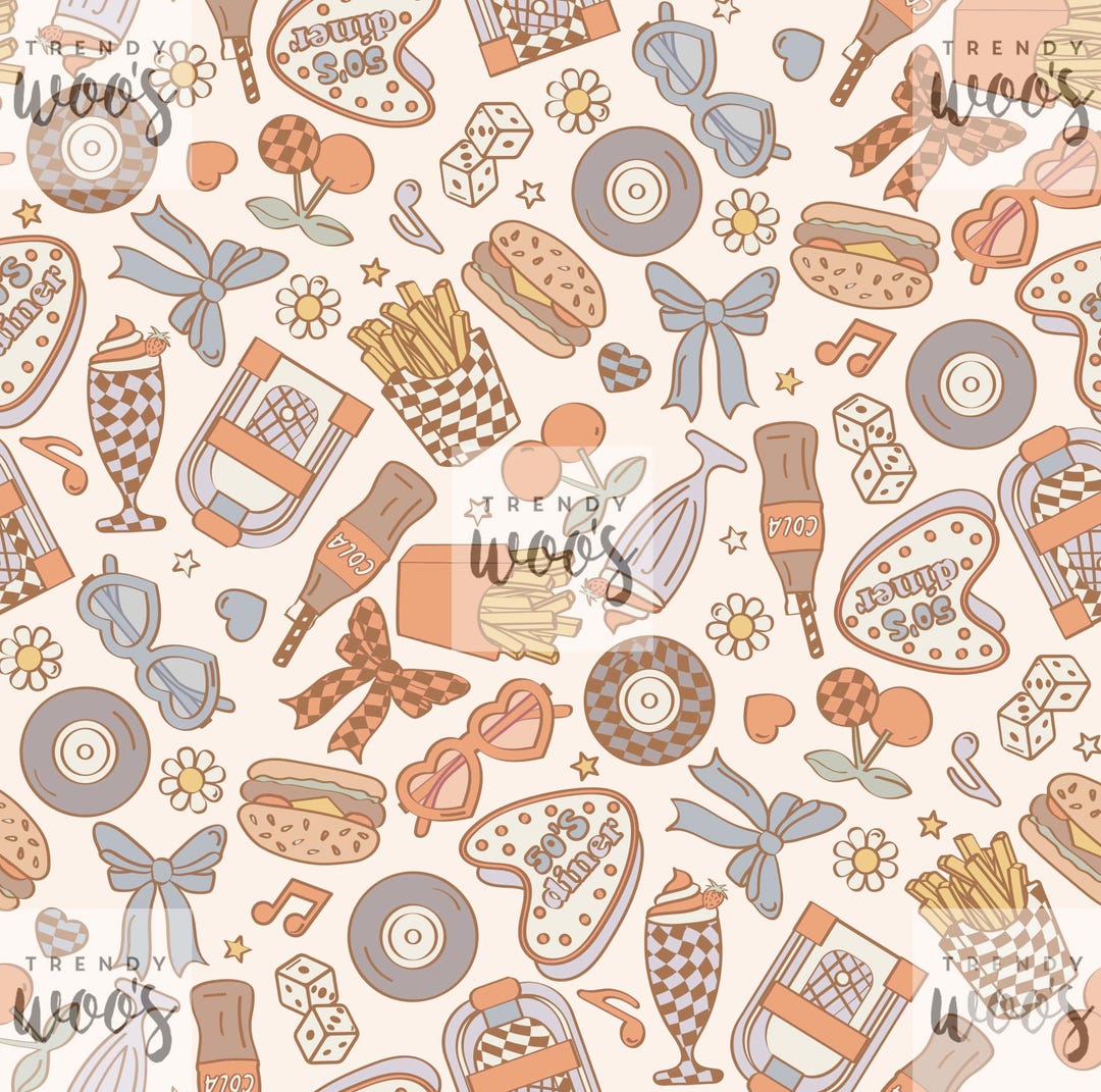 1950s 50s Diner Fifties Fast Food Vintage Retro Coquette Muted Neutral ...