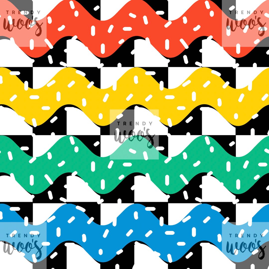 Retro Waves 90s 80s Leopard Print Summer Sprinkles Seamless Pattern ...