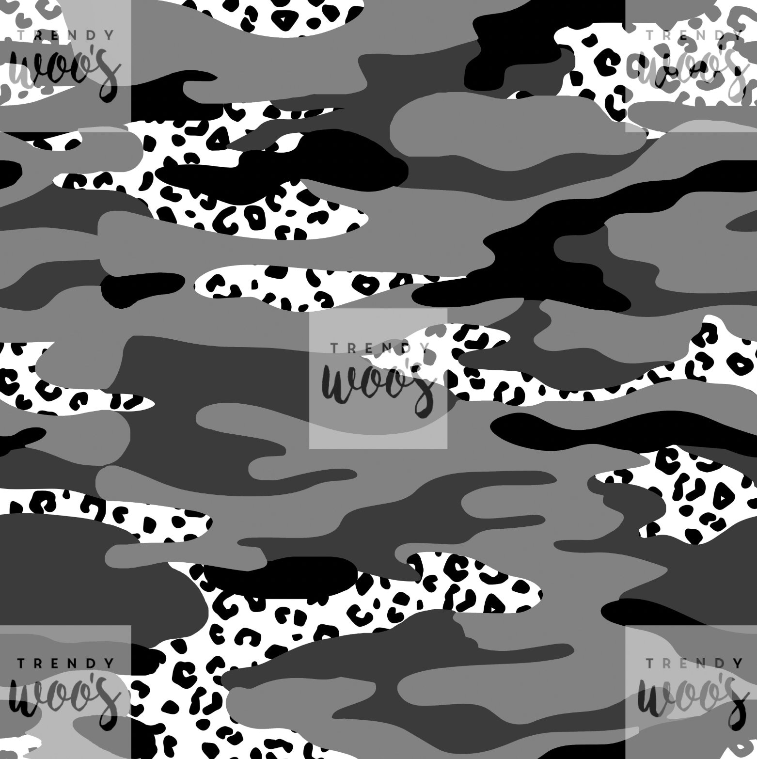 Leopard Print Army Camo Camouflage Print Monochrome Seamless Pattern ...