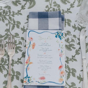 Hand Painted Watercolor Wedding Menu - Etsy