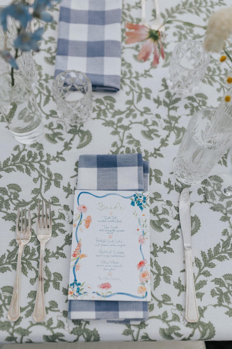 Personalized Watercolor Wedding Menu - Etsy
