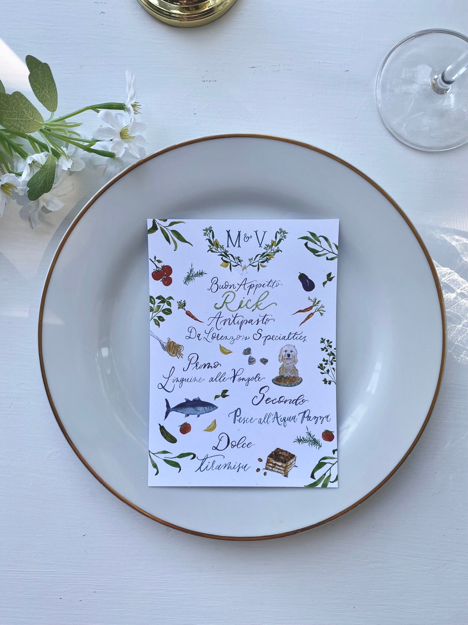 Watercolor Wedding Menu - Custom & Hand Painted - Etsy