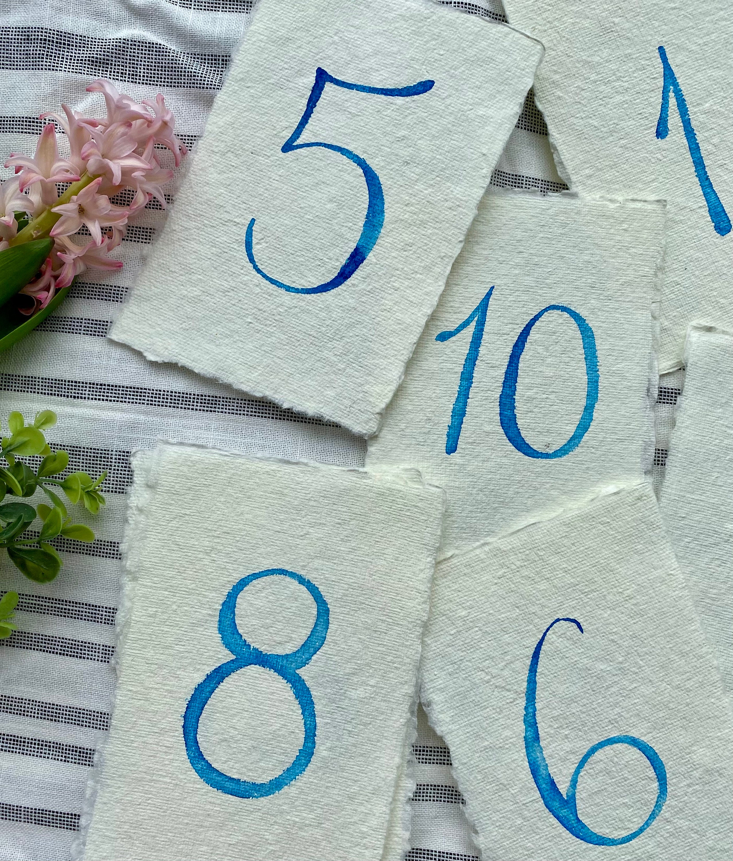 12 Pack Custom Table Numbers on Hand Made Paper - Etsy