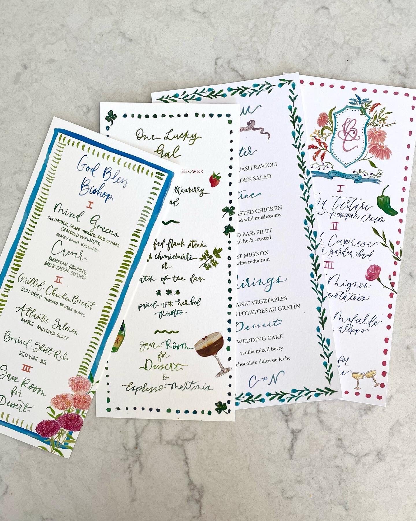 Hand Painted Watercolor Wedding Menu - Etsy