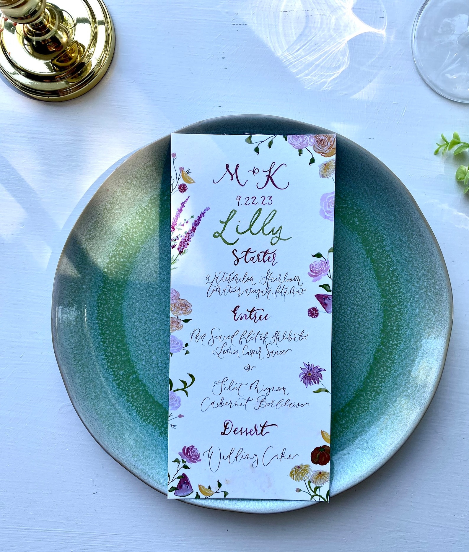 Watercolor Event Menu - Custom & Hand Painted (print or Digital) - Etsy