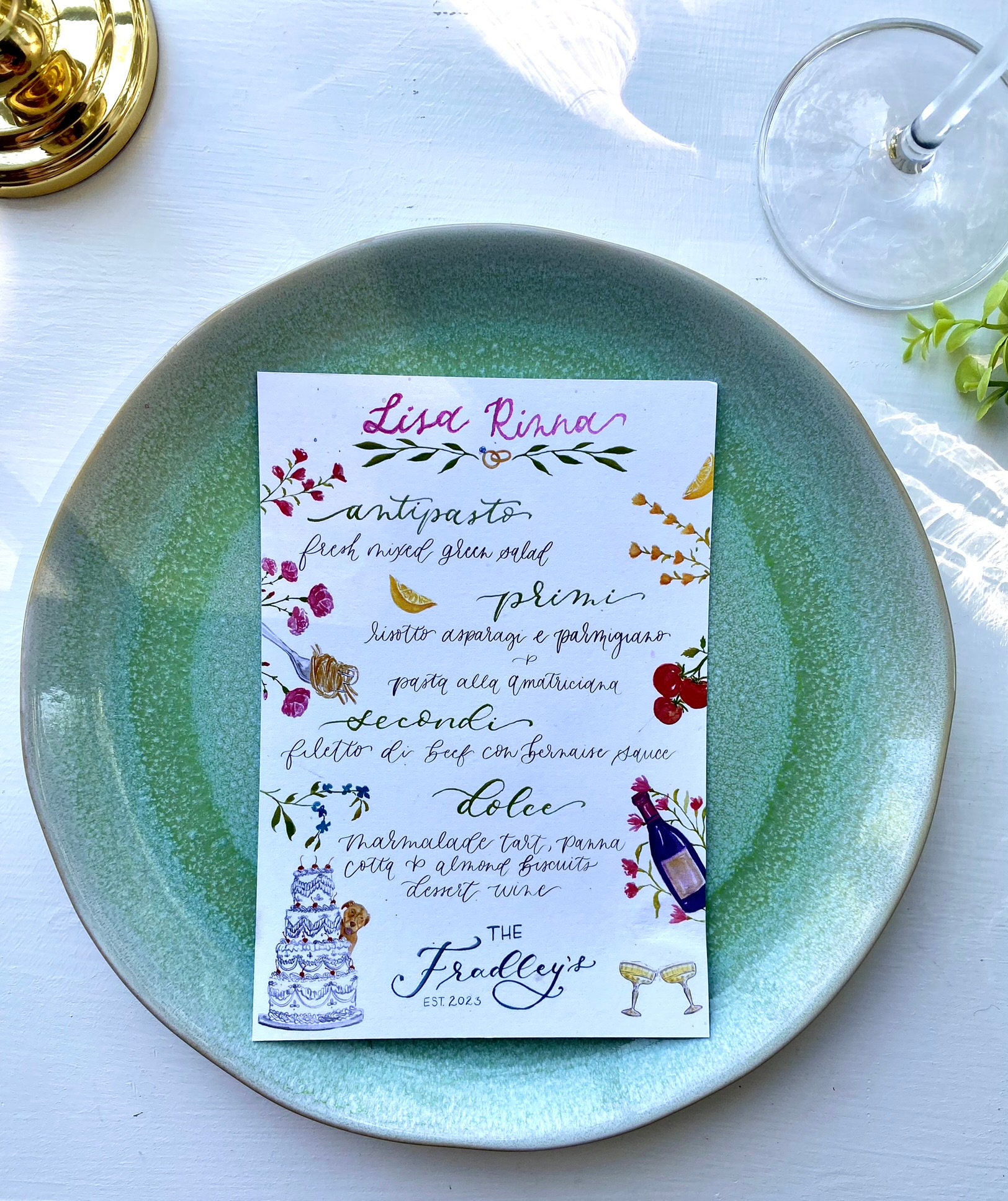 Watercolor Wedding Menu - Custom & Hand Painted - Etsy