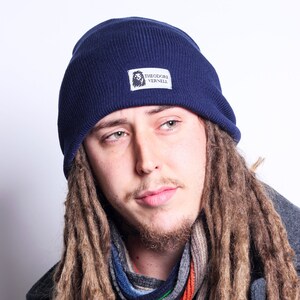 Satin Lined Beanies for Locs & Long Hair Blue / Skull Cap / Beanie Hat ...