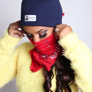 Satin Lined Beanies for Locs & Long Hair Blue / Skull Cap / Beanie Hat ...
