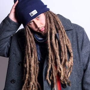 Satin Lined Beanies for Locs & Long Hair Blue / Skull Cap / Beanie Hat ...