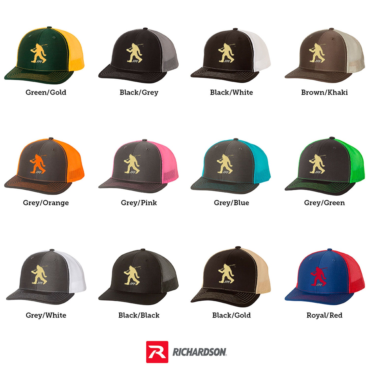 Fishing Bigfoot by Alex Rudd Fishing - ARF Sasquatch Embroidered Logo ...