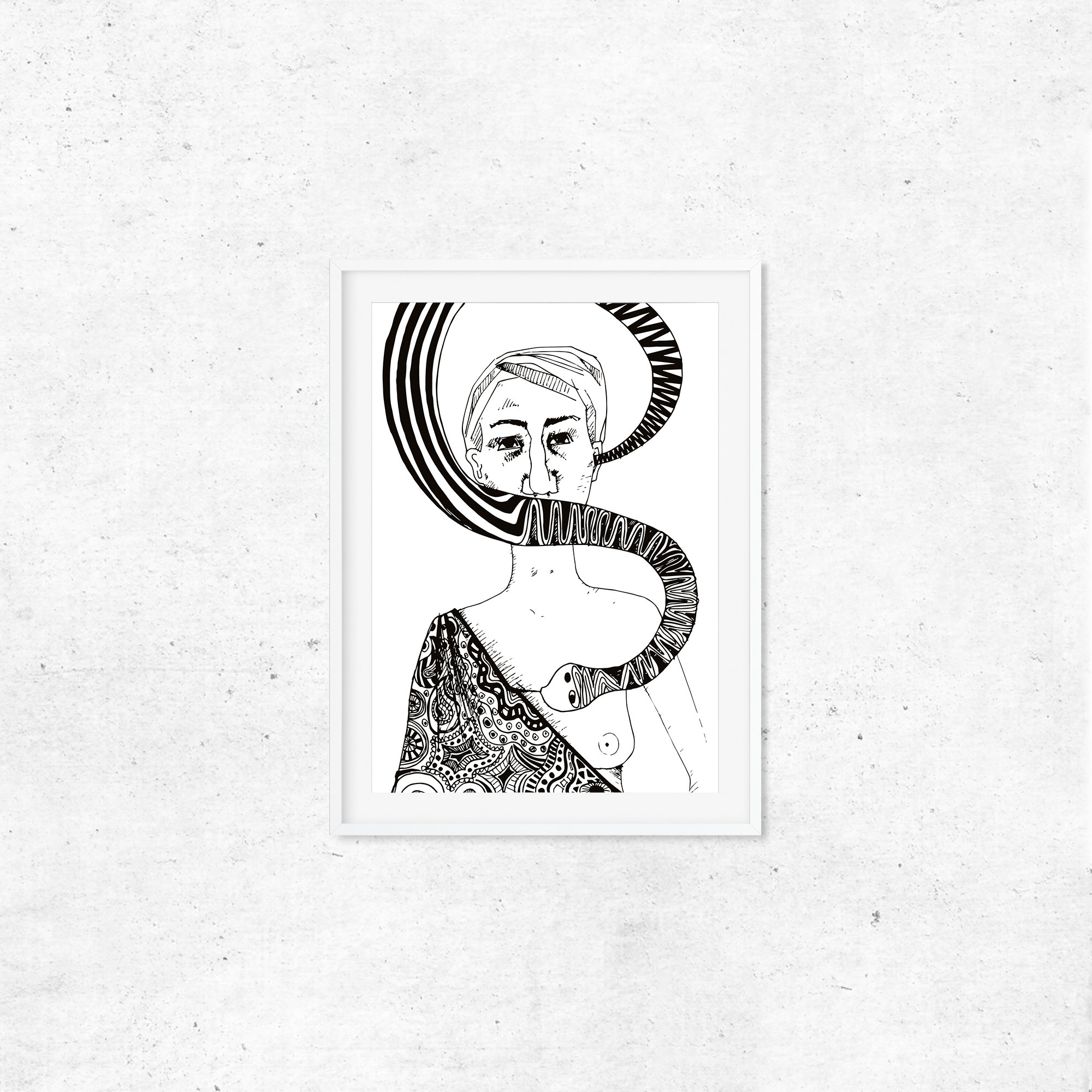 Illustration Printable Decor, Monochromatic Drawing, Something ...