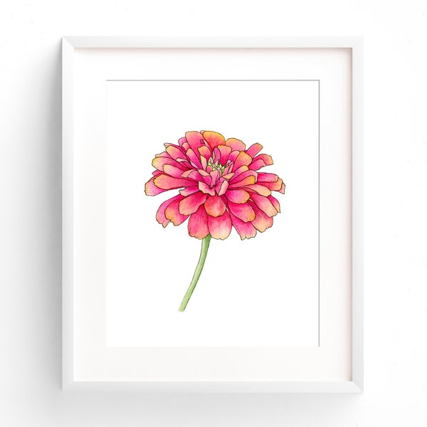 Zinnia Painting - Etsy