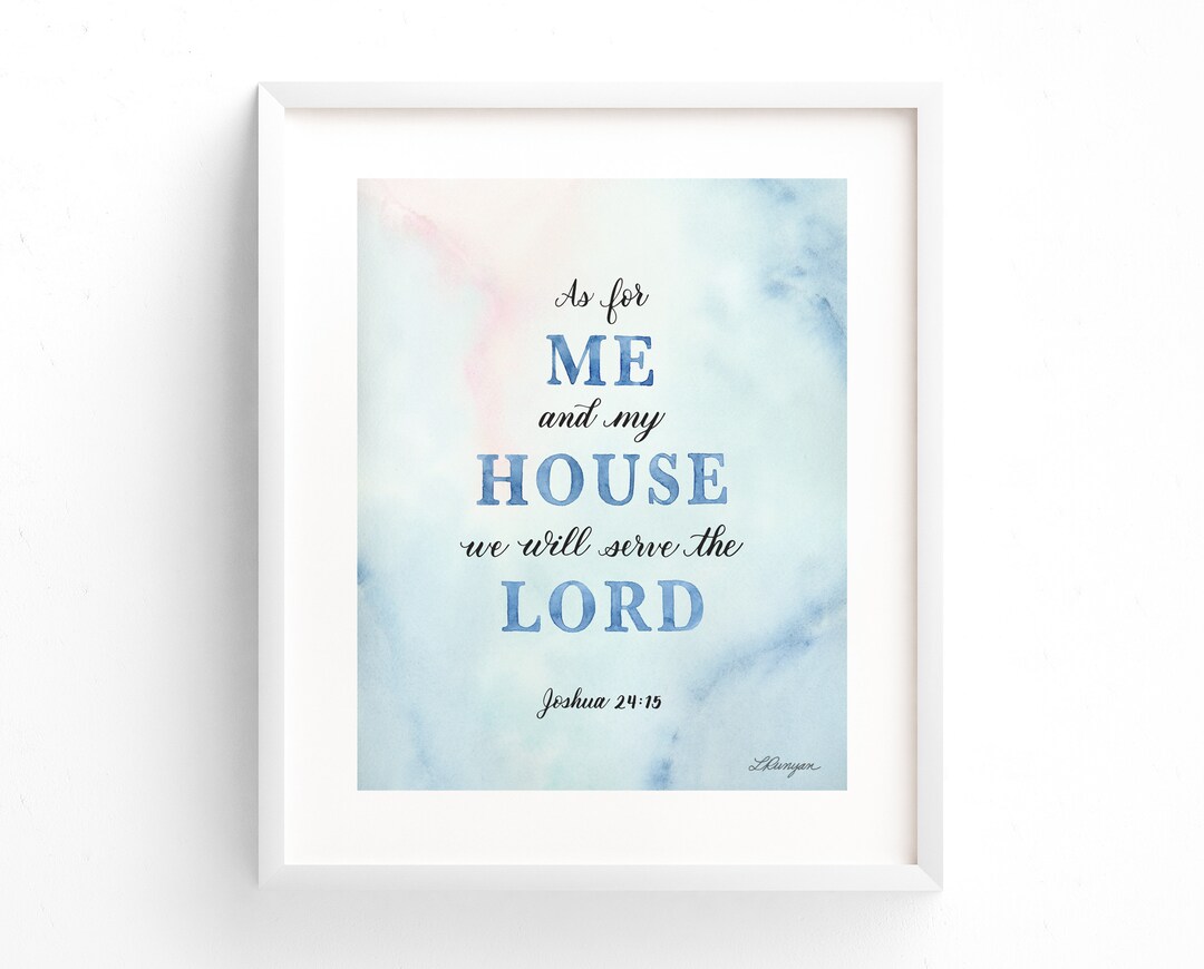 DIGITAL DOWNLOAD, Joshua 24:15 Bible Verse Printable, as for Me and My ...